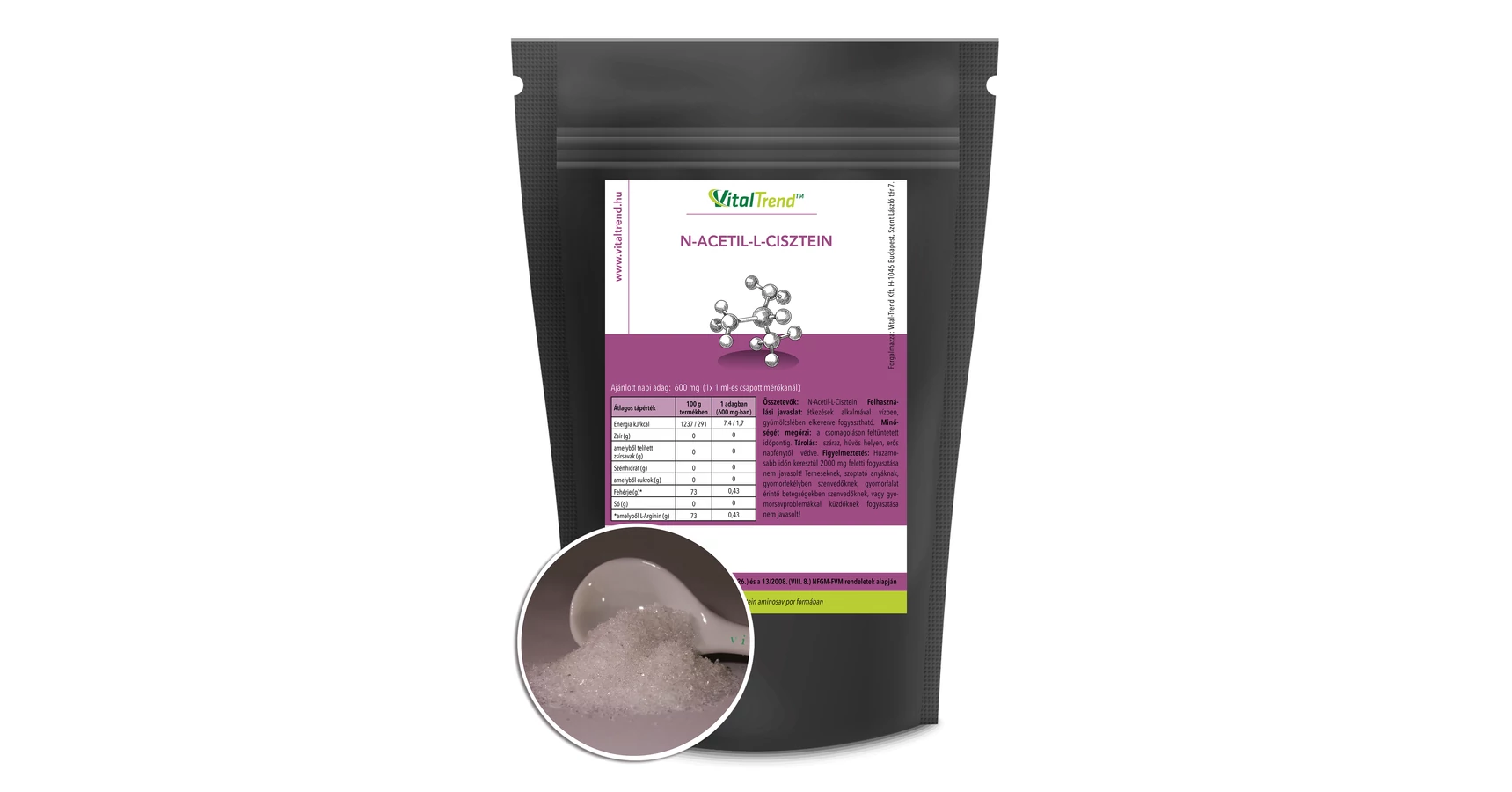 Acetil-L-cisztein por – Tiszta NAC antioxidáns védelem